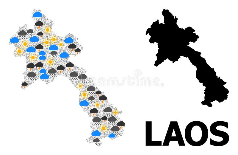 Climate Pattern Map of Laos Stock Illustration - Illustration of ...