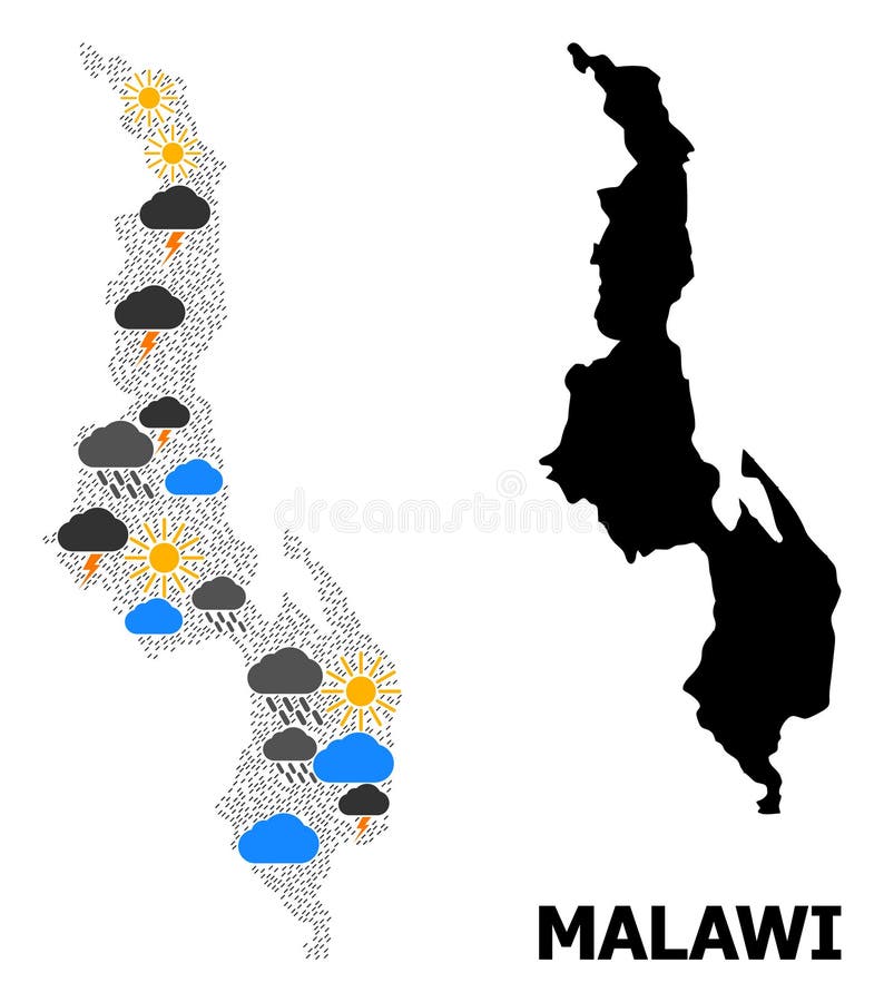 Climate Pattern Map of Malawi Stock Illustration - Illustration of ...