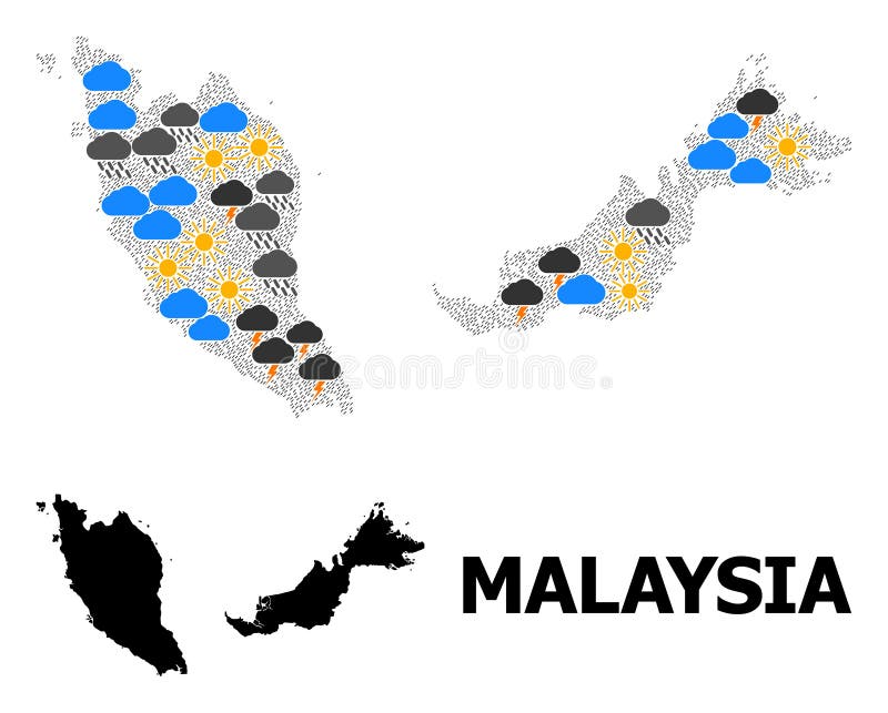 Climate Pattern Map of Malaysia Stock Illustration - Illustration of ...