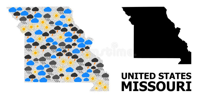 Climate Pattern Map of Missouri State Stock Illustration - Illustration ...