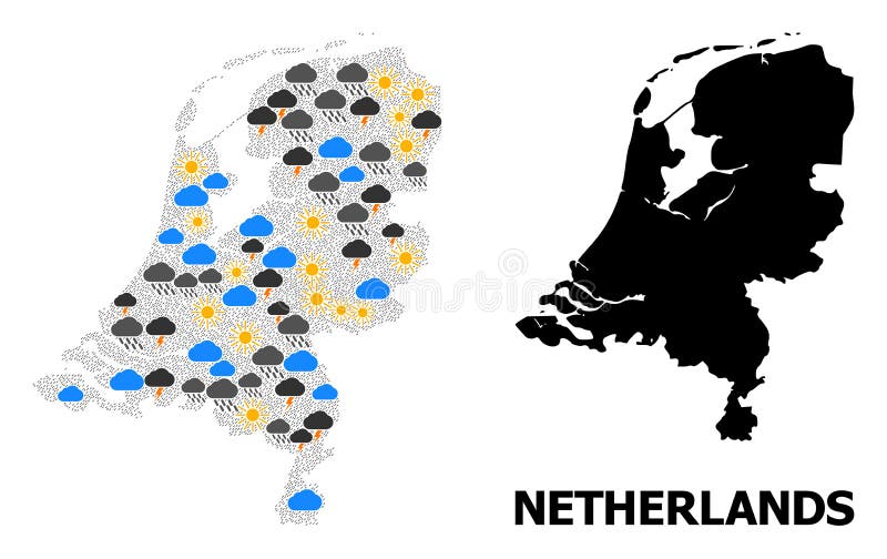Climate Pattern Map of Netherlands Stock Illustration - Illustration of ...