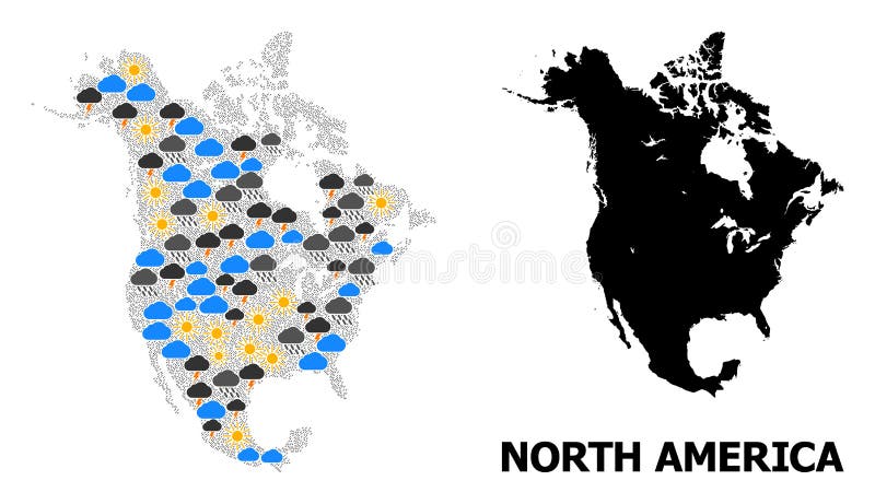 Climate Pattern Map of North America Stock Illustration - Illustration ...