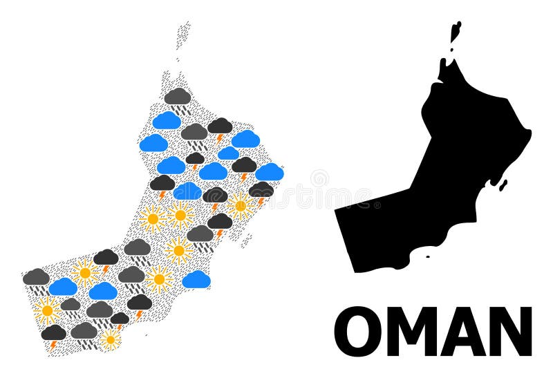 Climate Pattern Map of Oman Stock Illustration - Illustration of ...