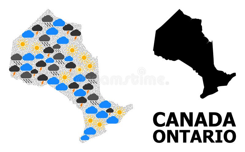 Climate Pattern Map of Ontario Province Stock Illustration ...