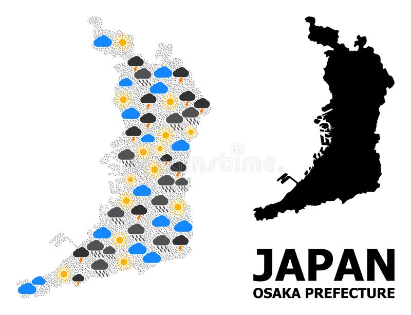Climate Pattern Map of Osaka Prefecture Stock Illustration ...