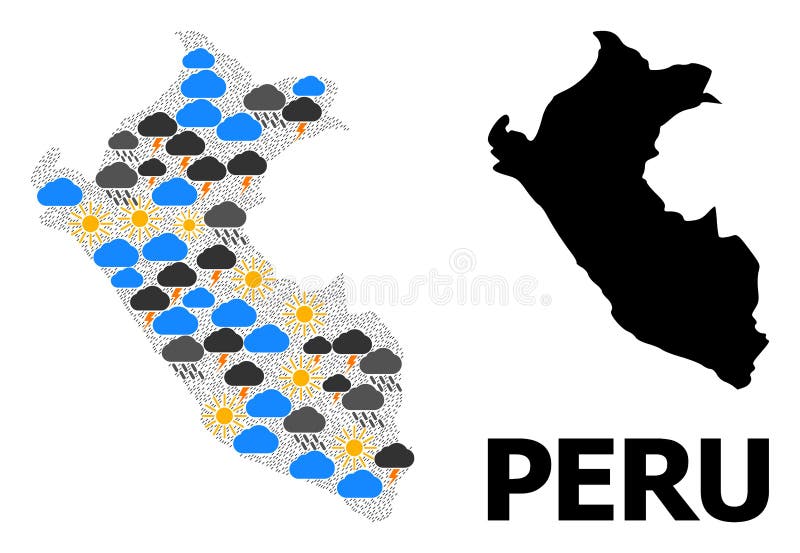Climate Pattern Map of Peru Stock Illustration - Illustration of ...