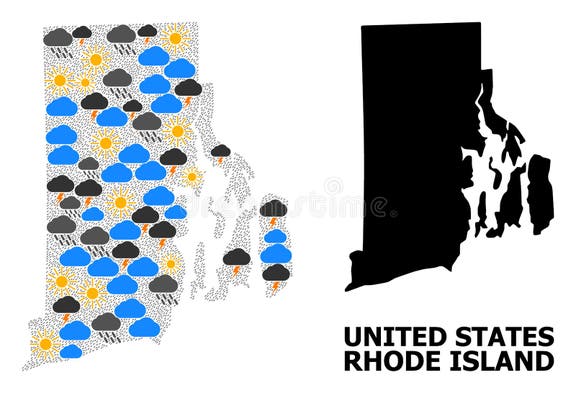 Climate Pattern Map of Rhode Island State Stock Illustration ...