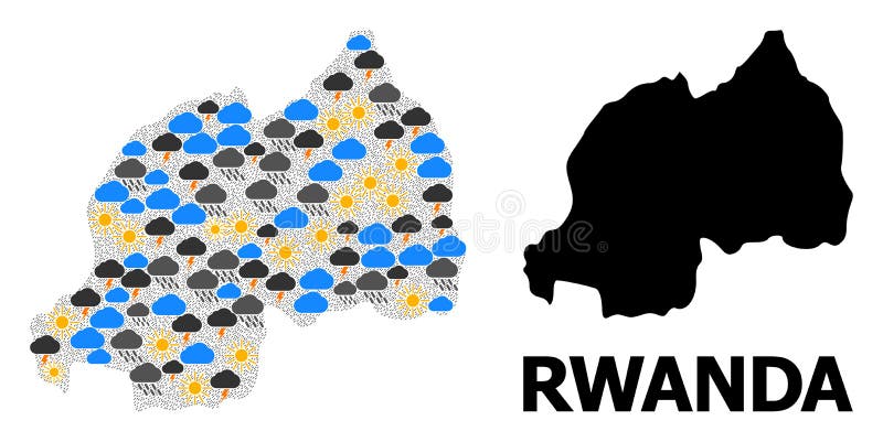 Climate Pattern Map of Rwanda Stock Illustration - Illustration of ...