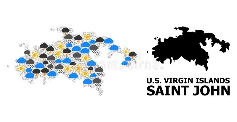 Climate Pattern Map of Saint John Island Stock Illustration ...