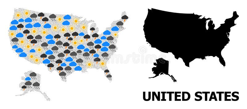 Climate Pattern Map of USA and Alaska Stock Illustration - Illustration ...