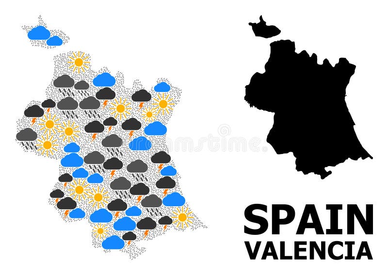 Climate Pattern Map of Valencia Province Stock Illustration ...