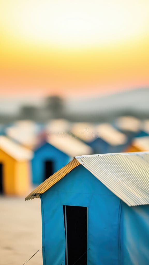 Climate Refugee Camp, Human Impact, Global Warming Stock Image - Image ...