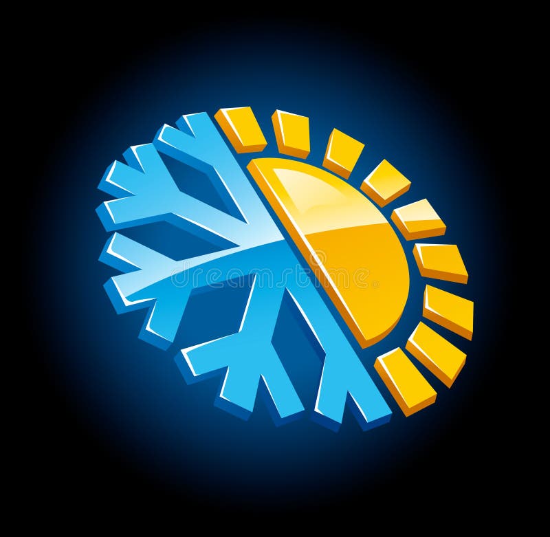 Climate Symbol Icon Winter and Summer Stock Illustration - Illustration ...