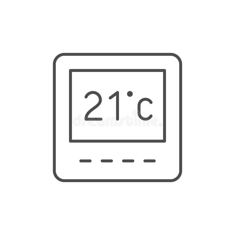 Temperature Sensor Line Outline Icon Stock Vector - Illustration of ...