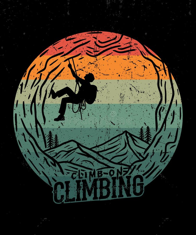 Climb Rock Climbing Vector Art Adventure T Shirt Design Stock Vector ...
