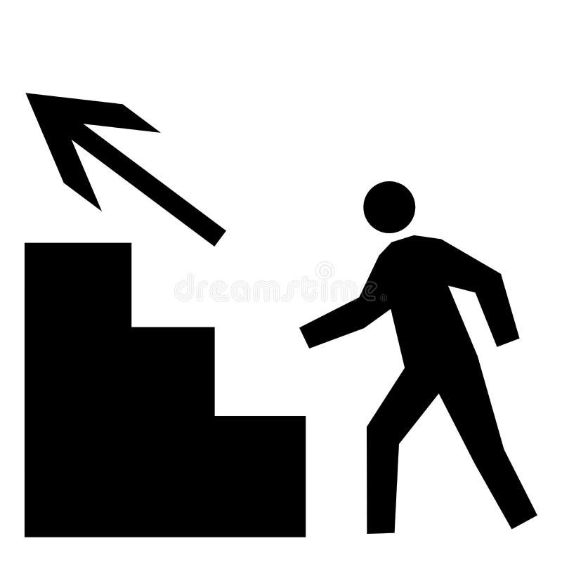 Man Climbing Stairs Icon People in Motion Active Lifestyle Sign Stock ...