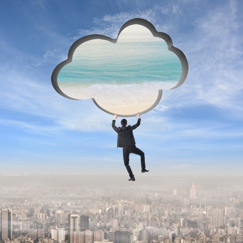 Climb to the cloud stock photo. Image of freedom, concept - 44552596