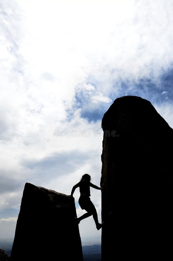 Climb Up Chimney stock image. Image of balance, flex - 20309927