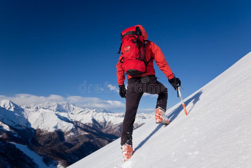 Snow climber stock image. Image of girl, alpinist, mountaineering - 8398907