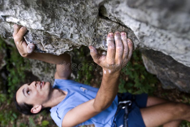 Climber s hand stock image. Image of protection, powdered - 2820921