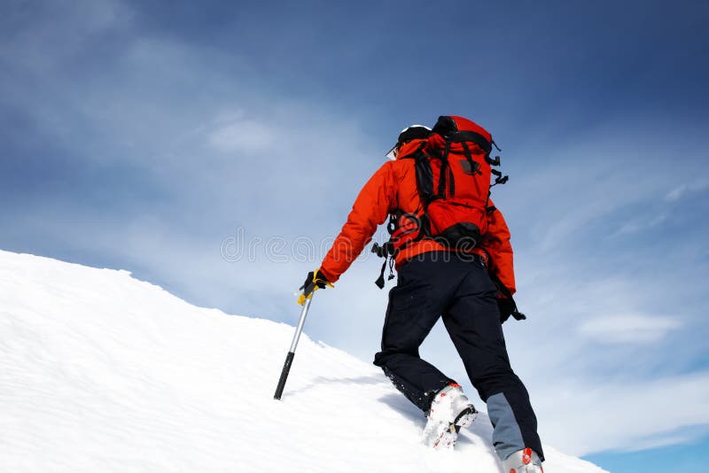 Climber stock image. Image of alps, snow, summit, mountaineer - 3080555