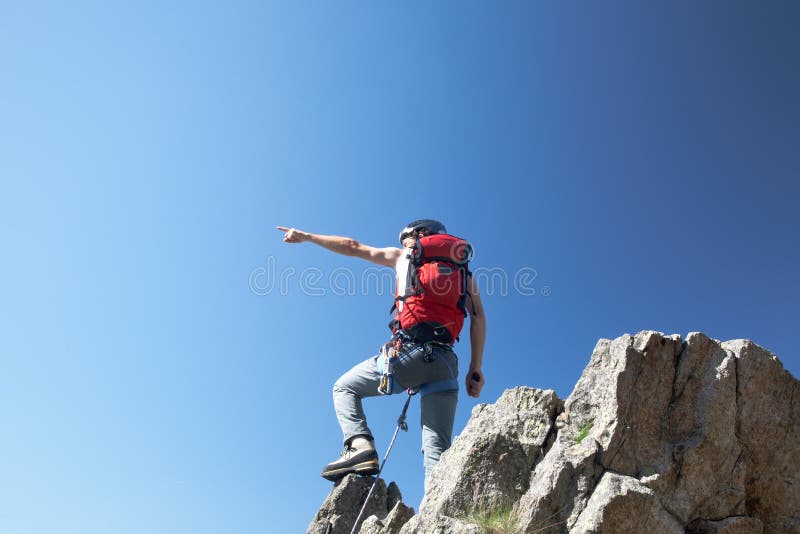 Climber stock image. Image of alps, snow, summit, mountaineer - 3080555