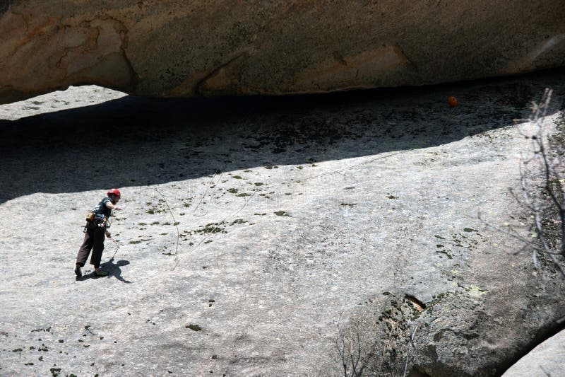 Climber on the Bone Road in the Pedriza Park. Madrid Editorial Stock ...