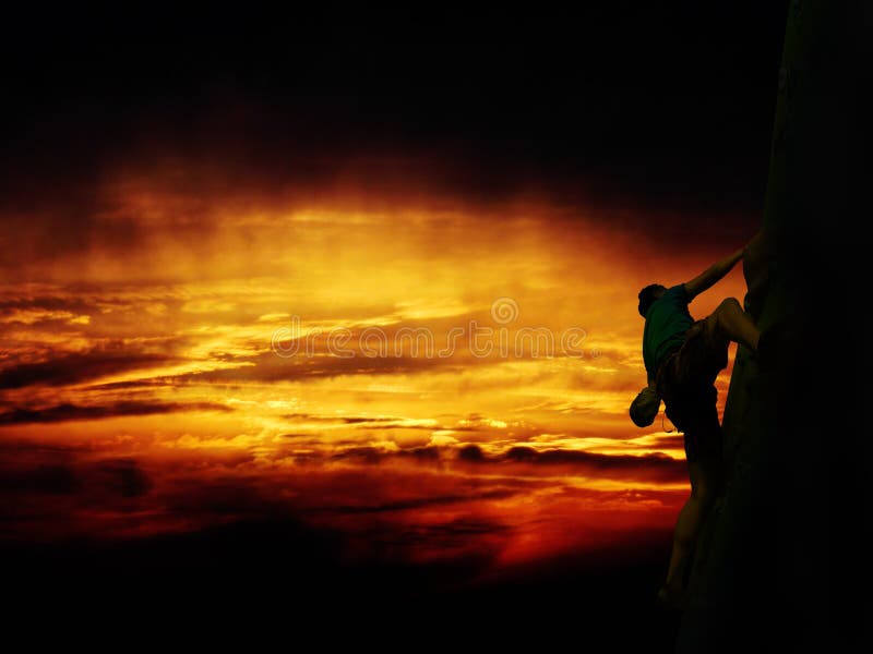 Climbing in the sunset stock photo. Image of climbing - 8266514