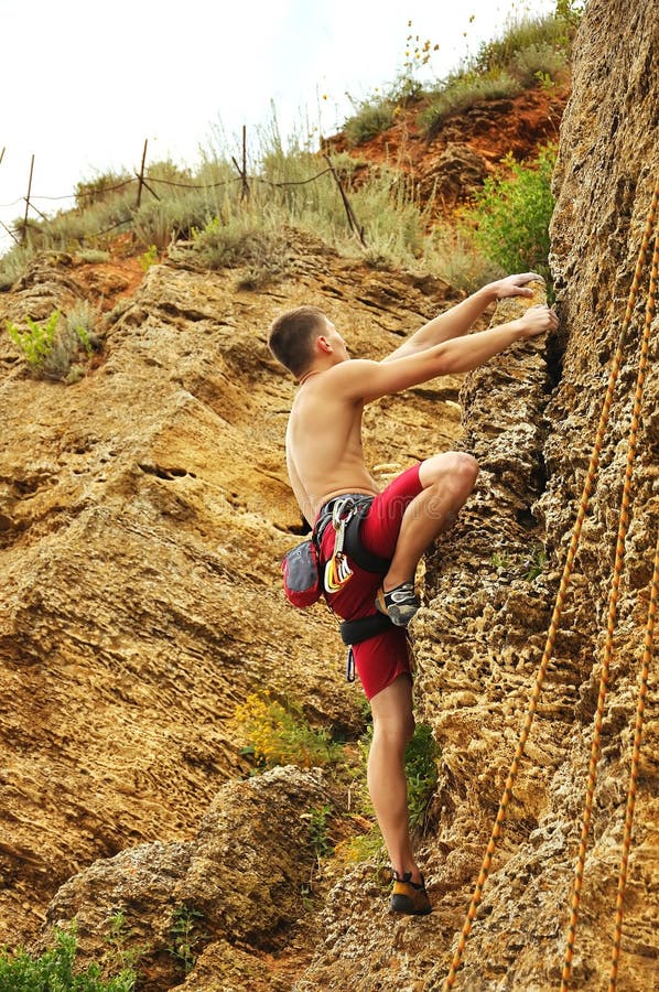 Climber climbing stock photo. Image of fearless, athletic - 42007250