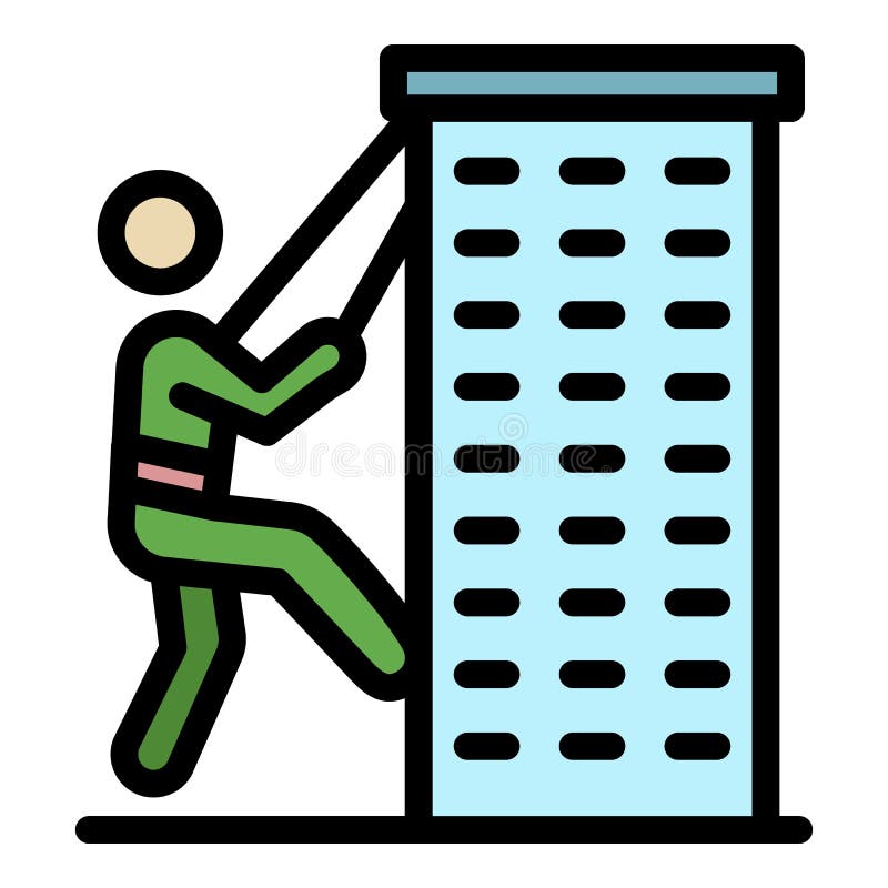 Climber Climbs the Tower Icon Color Outline Vector Stock Vector ... Climber Climbs the Tower Icon Color Outline Vector Stock Vector ...