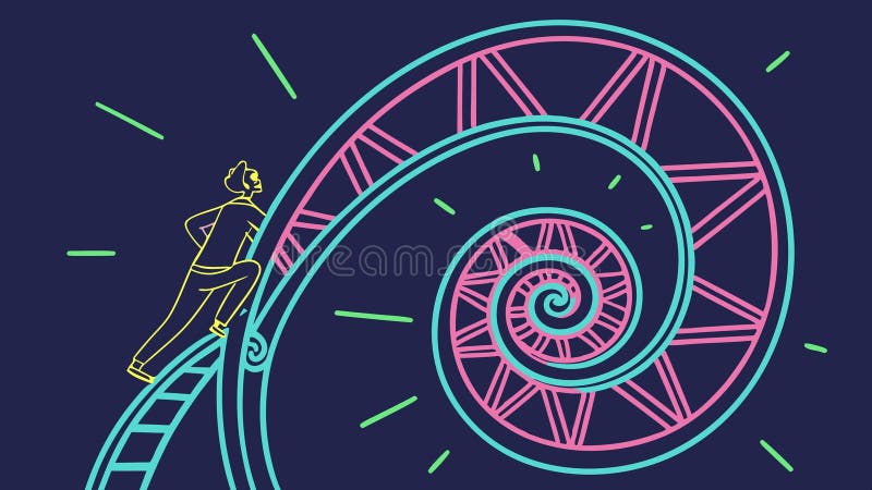 Climber Geometric Lines, Abstract Ascent Illustration Vector Design ...