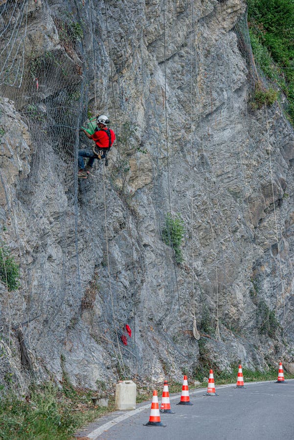 Safety Nets and Scaffolding on a Tall High Rise Building Under ...