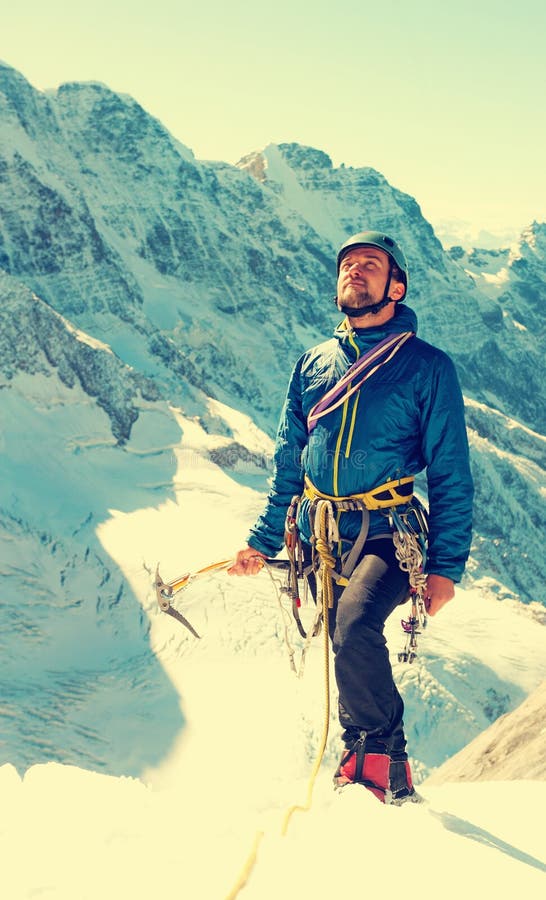 Group of Climbers Reaching the Summit Stock Image - Image of landscape ...