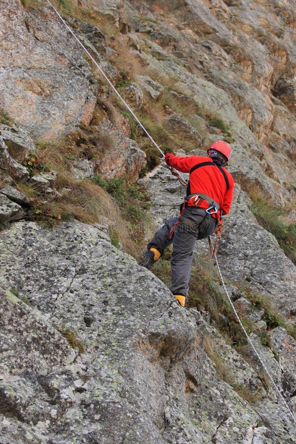 Climber on a route stock photo. Image of granite, climb - 13037996