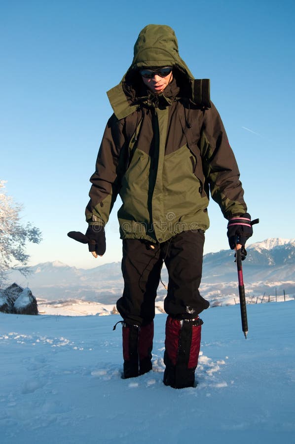 Snow climber stock image. Image of girl, alpinist, mountaineering - 8398907