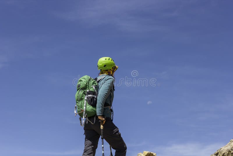 Climber on a Summit Freedom Stock Photo - Image of join, protection ...