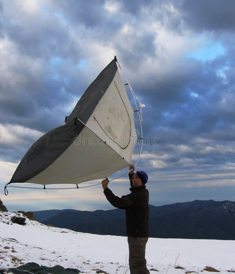 Climber and tent stock photo. Image of mountains, tents - 794254