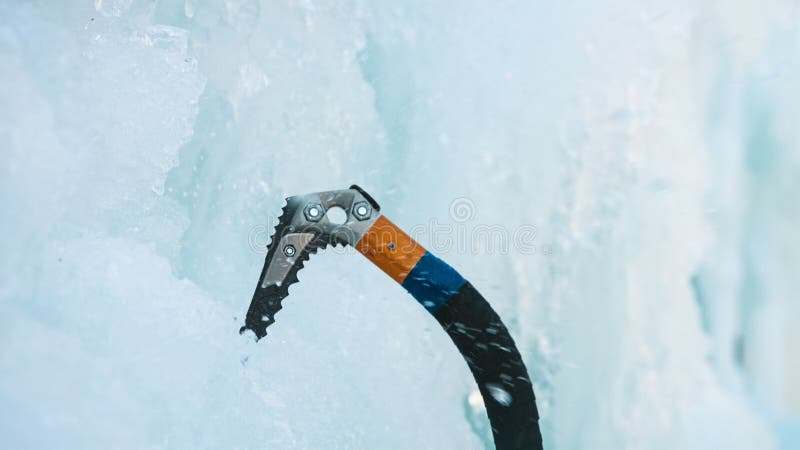 Climber using an ice axe stock image. Image of secure - 225438407