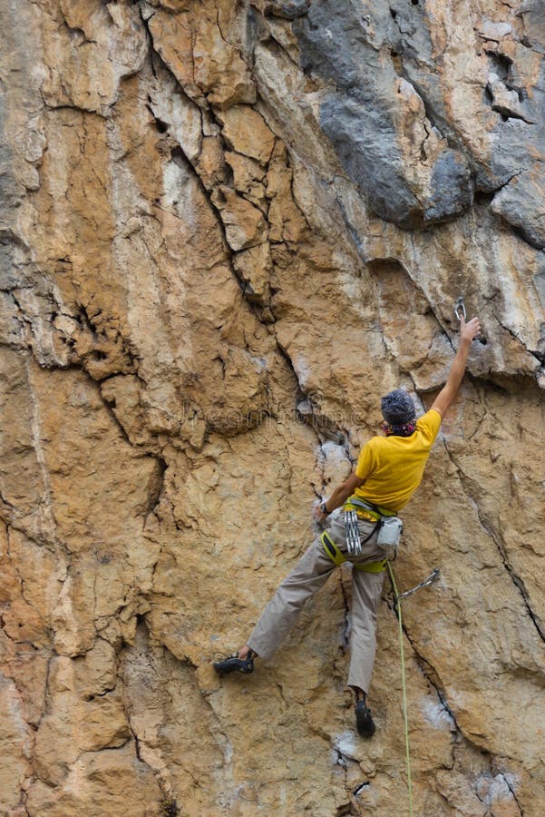 Climber. stock photo. Image of balance, mountain, cliff - 62828482