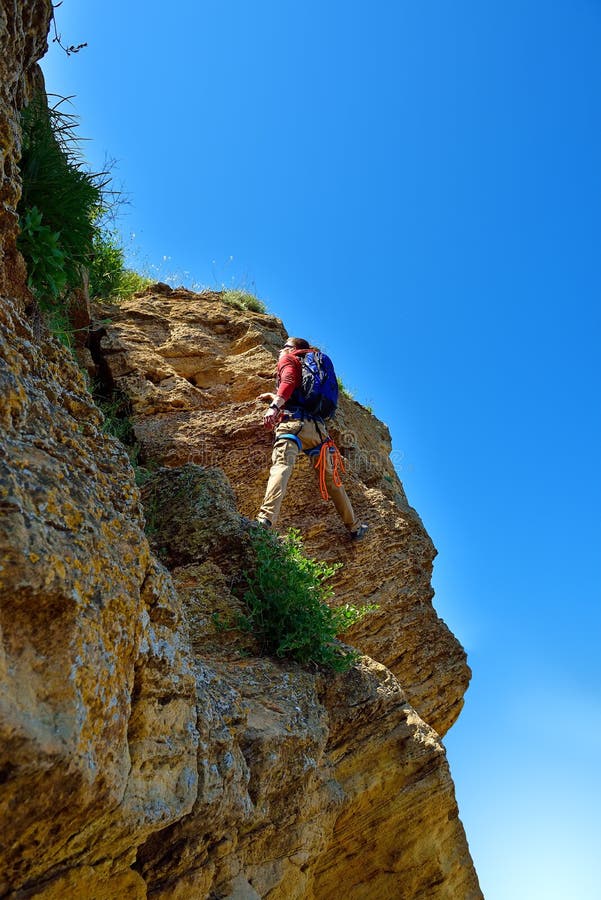 Climber stock image. Image of climber, hill, mountain - 54808383