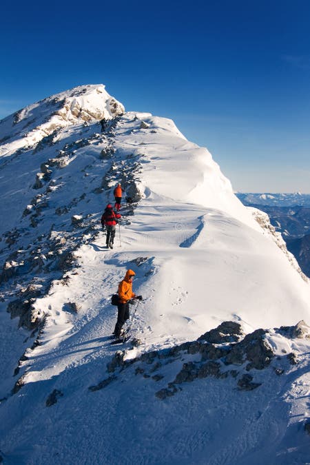 Climbers on the ascent stock photo. Image of group, hiking - 4373148