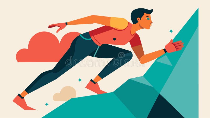 The Climbers Eyes are Fixed on the Next Challenging Hold Their Body ...