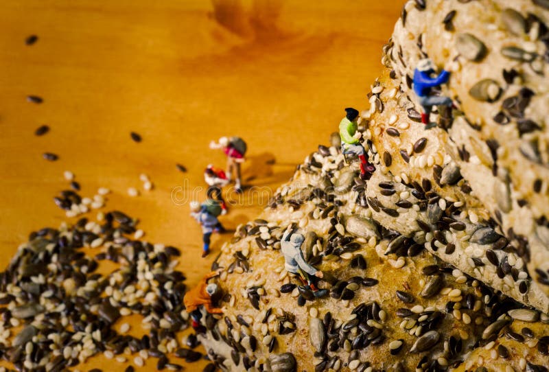 Climbers on a grain roll stock photo. Image of roll - 106790876