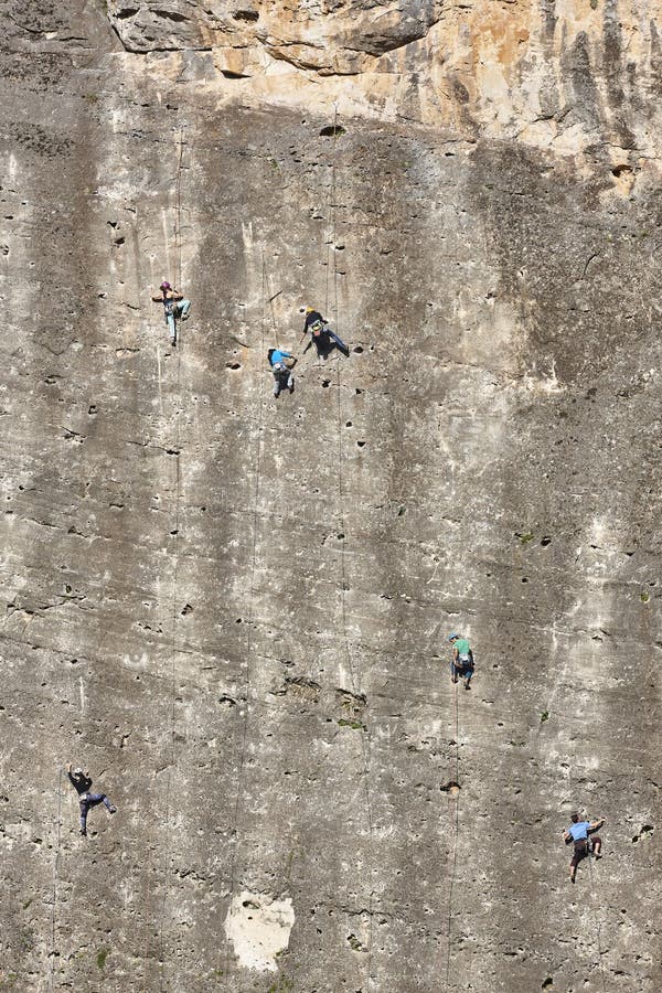 Climbers on a Granite Wall. Extreme Sport. Outdoor Activity Stock Photo ...