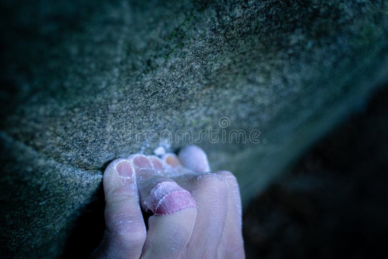Climbers hand full crimp stock image. Image of holding - 177431745