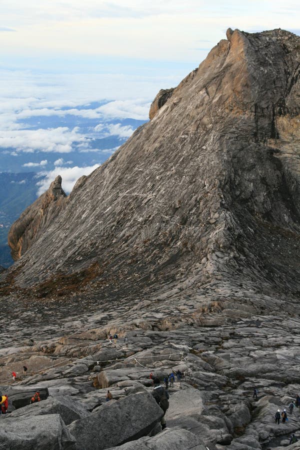 Climbers On Kinabalu Summit Stock Image - Image of mountain, people ...