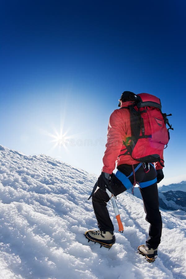 Snow climber stock image. Image of girl, alpinist, mountaineering - 8398907