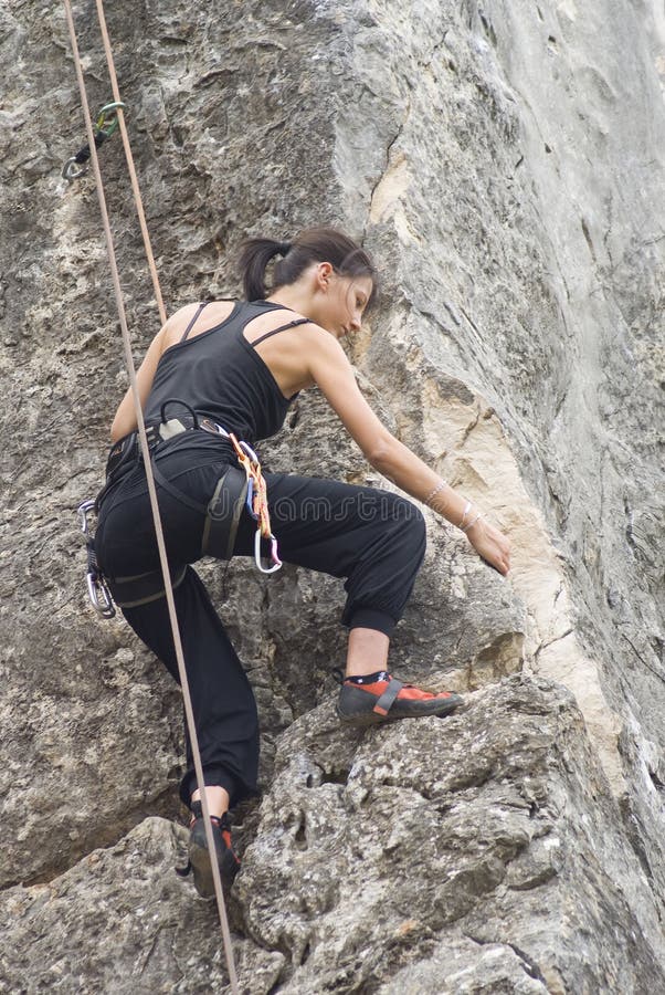 Climbing lady stock image. Image of outdoor, outdoors - 1405877