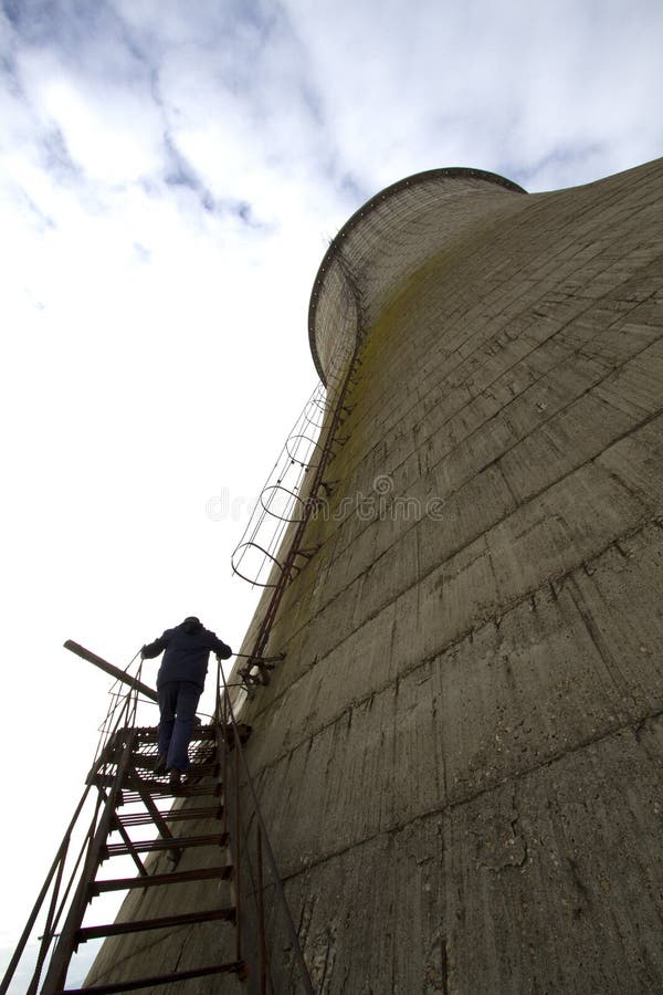 Climbing the chimney stock image. Image of tower, climbing - 65997267