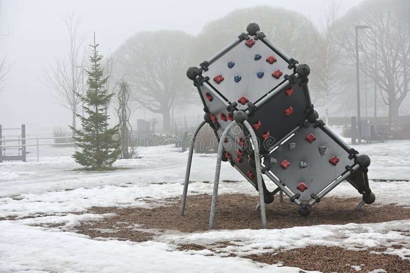 Climbing Cube on the Playground in the Park Stock Photo - Image of ...